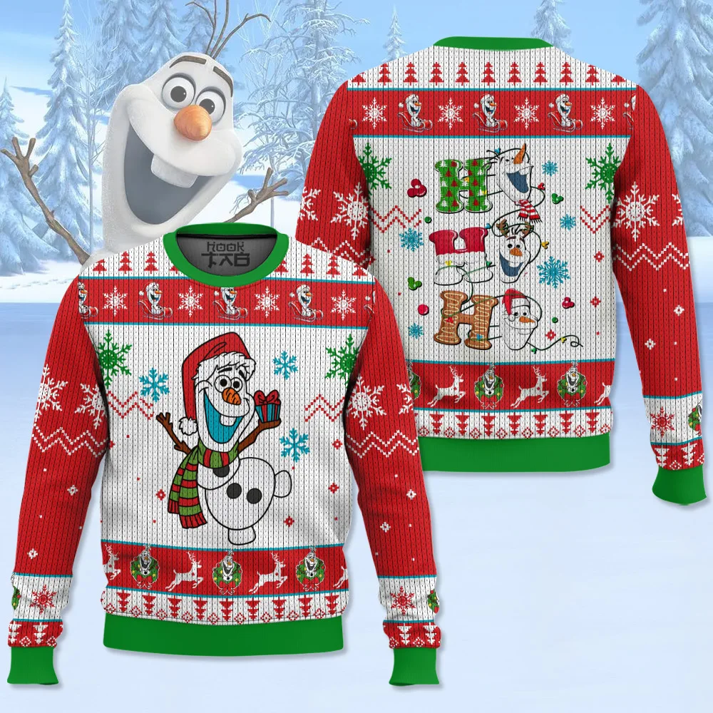 Disney Frozen Olaf suéter de Navidad feo divertido jersey de fiesta de ...