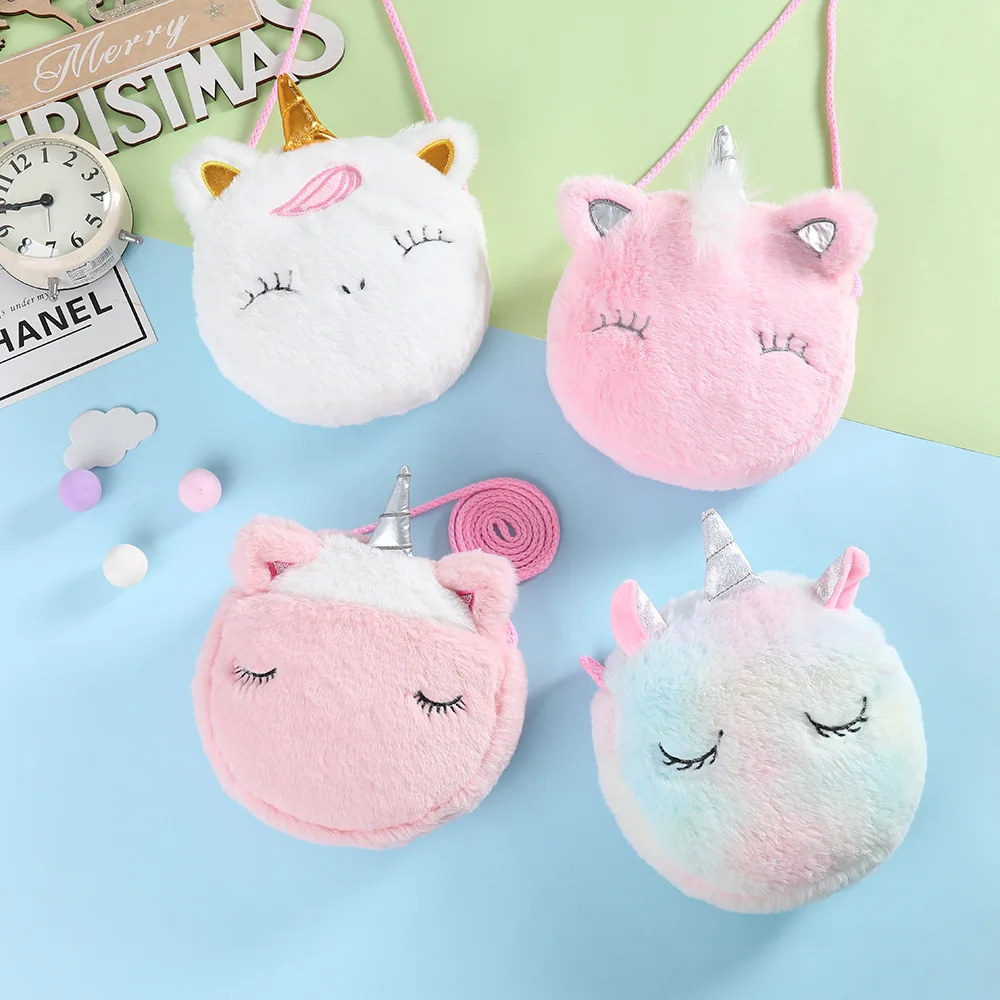 Girls Coin Purse Unicorn Plush Coin Purses 2 Pack - Cute Kawaii Animal ...