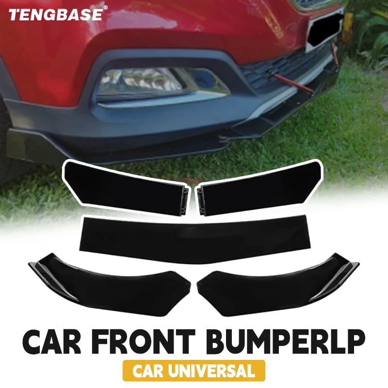 5PCS-Adjustable-ABS-Front-Universal-Bumper-Separator-Body-Kit-Duck-Lip ...