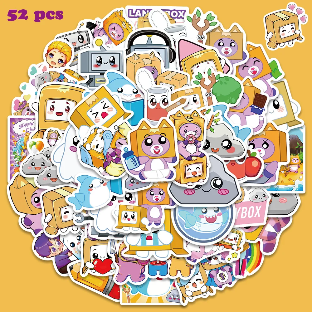 10-50pcs-Cartoon-lankybox-Funny-Stickers-Waterproof-DIY-Decals-for ...