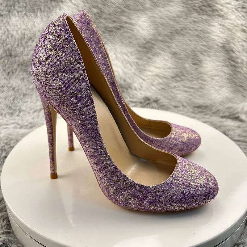 Purple-taro-sequins-Super-High-Heels-Pumps-Women-Ankle-Buckle-Stiletto ...