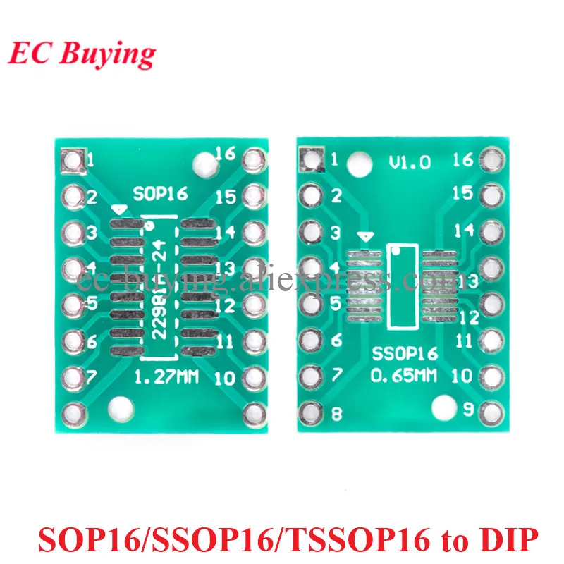 10pcs TSSOP16 SSOP16 SOP-16 SOP16 to DIP16 Transfer Board DIP Pin Plate ...