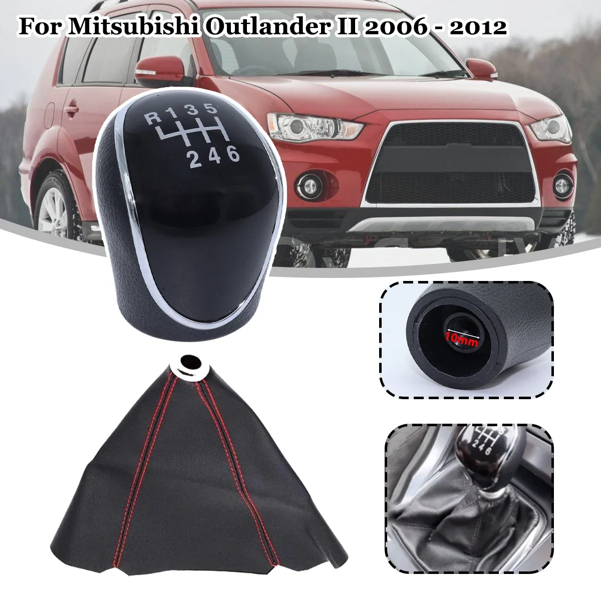 For-Mitsubishi-Outlander-II-6-Speed-Gear-Shift-Knob-Stick-Shifter-Lever ...