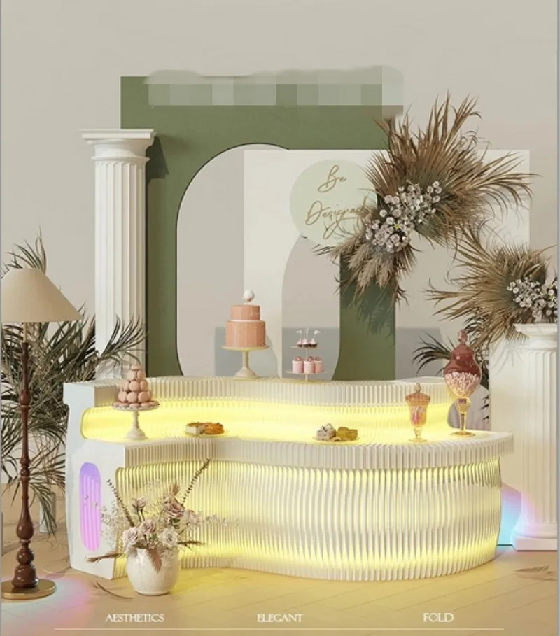 Creative-LED-Luminous-Paper-Folding-Cylinder-Display-Rack-Removable ...