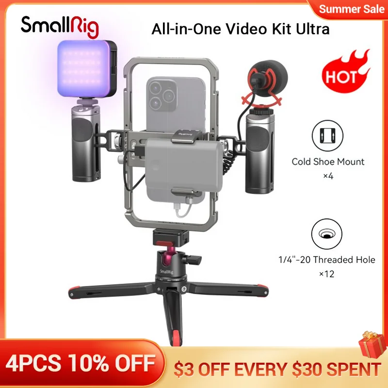 SmallRig All in One Video Kit Mobile Phone Video Rig Vlogging Kits w ...