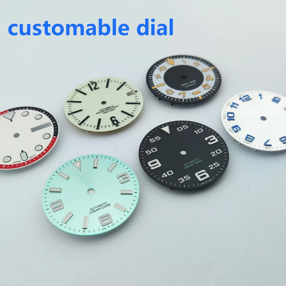 28.5mm Watch Dial nh35 Sterile Dial C3 Green Luminous Watch Face Watch ...