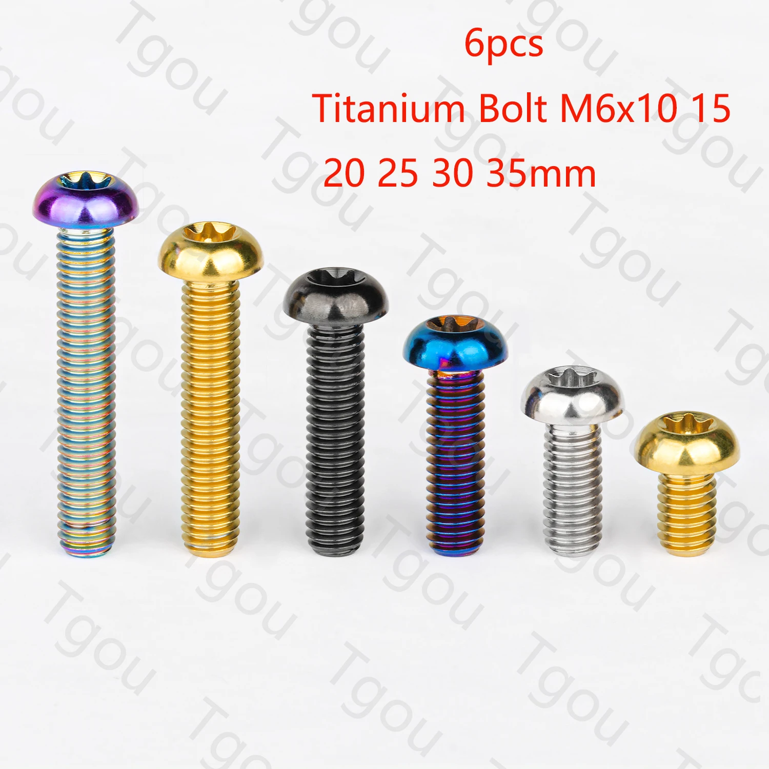 Tgou Titanium Bolt M6x10 15 20 25 30 35mm T30 Torx Head Screws for Bike ...