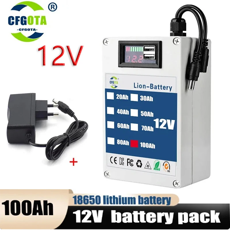 DC-12V-100Ah-Lithium-ion-Rechargeable-Battery-Is-A-Large-Capacity-and ...