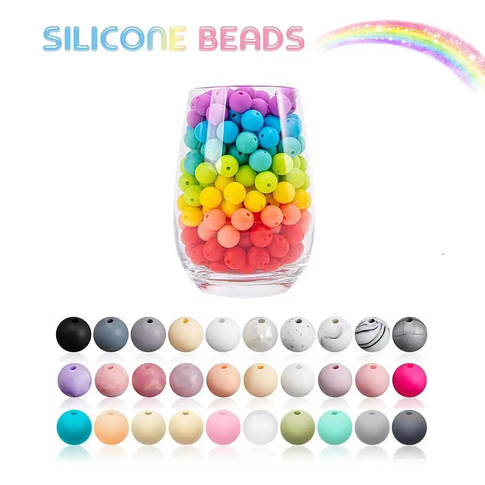 20Pcs/lot 12mm Silicone Beads Baby Teething Beads For DIY Nursing ...