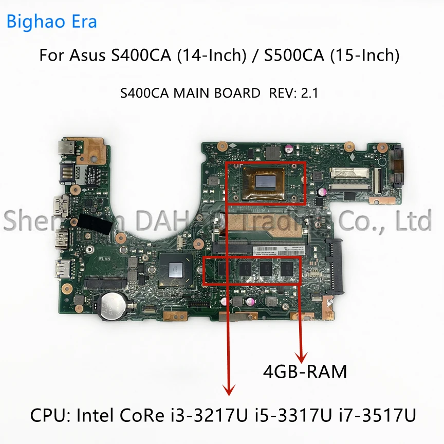 S400CA MAIN BOARD For Asus S400C S500C S500CA S400CA Laptop Motherboard ...