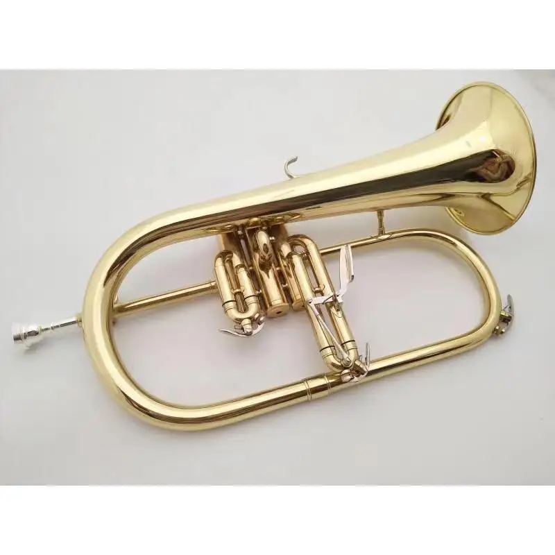Bb-Flugelhorn-Gold-Phosphorus-Copper-with-Case-Mouthpiece-Trumpets ...