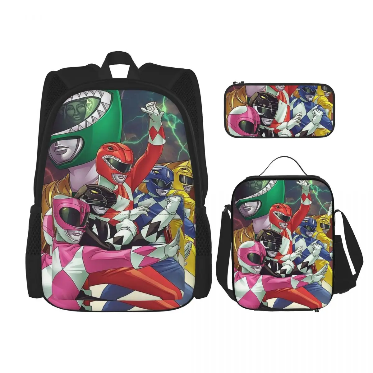 Mighty Morphin Power Ranger Backpacks Boys Girls Bookbag Students ...