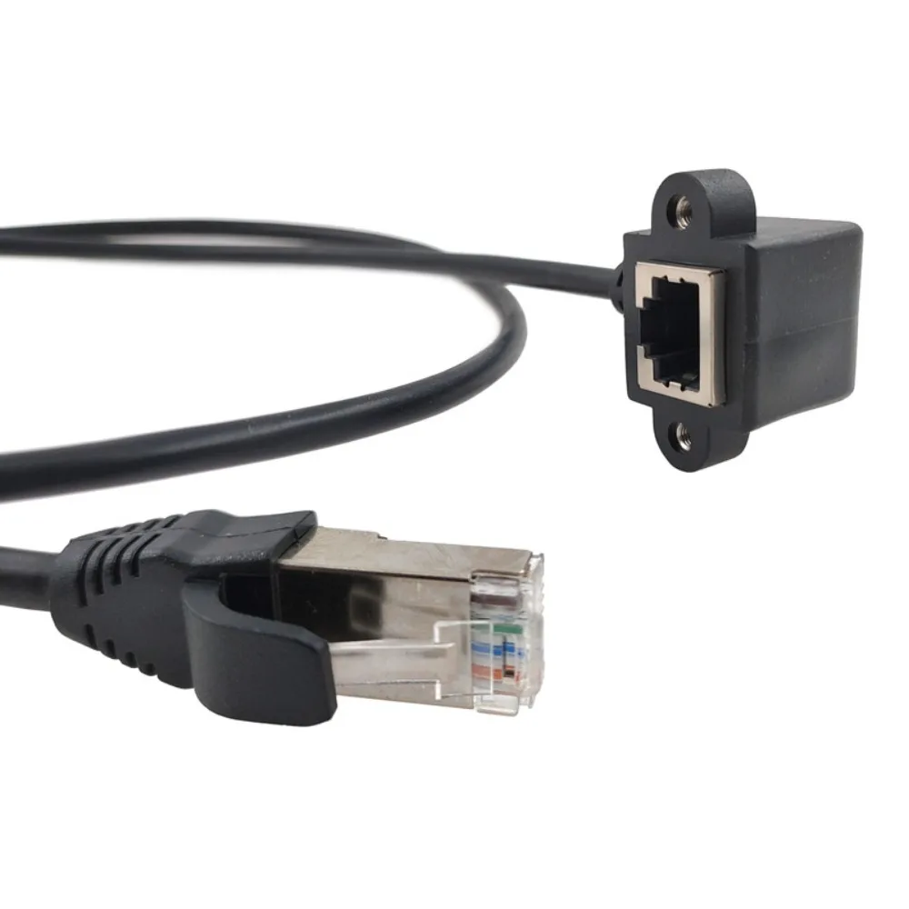 8Pin RJ45 Cable Male to Female Screw Panel Mount Ethernet LAN Network 8 ...