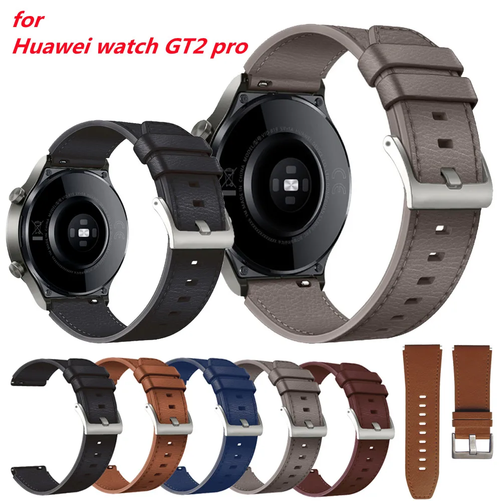 Genuine Leather Straps 22mm watchband For Huawei watch GT2 pro ...