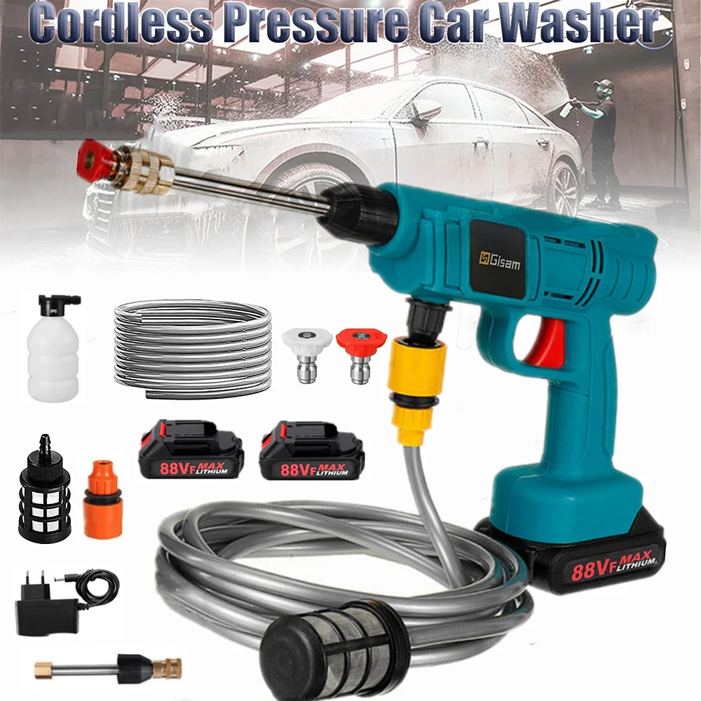 Gisam Cordless High Pressure Car Wash Washer Gun Electric Water Washing ...