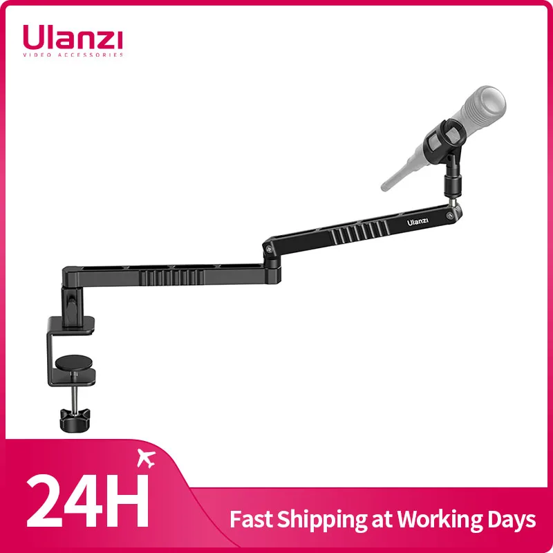 Upgrade-ULANZI-LS26-Low-Profile-Microphone-Arm-with-Cable-Channels-Desk ...