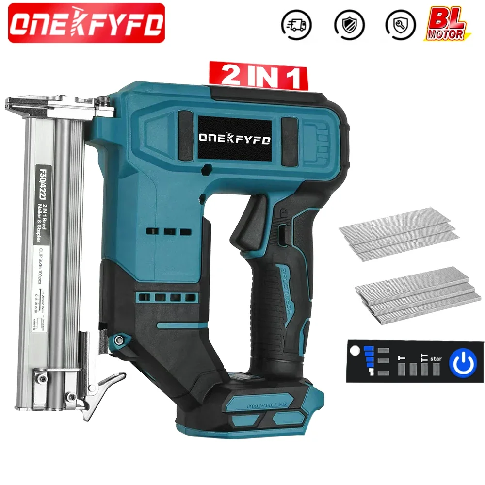 Professional Brushless Wireless Electric 2in1 Nail Gun/Staple Gun 422J ...