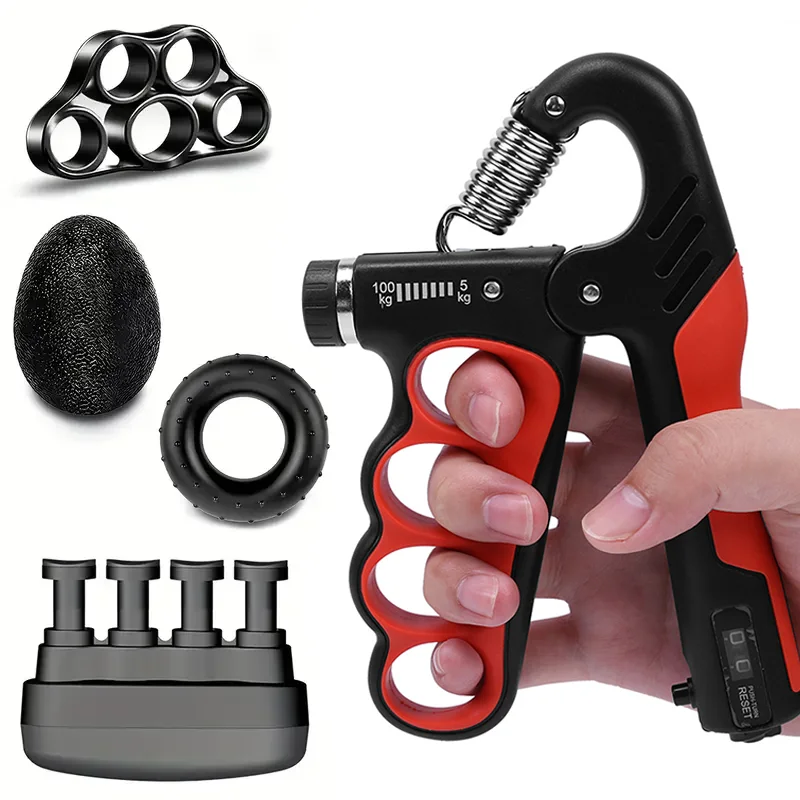 5-100kg Hand Gripper Wrist Expander Hand Strengthener Kit Adjustable ...