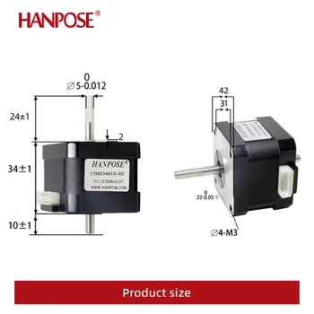 5pcs Stepper Motor 42 double shaft motor 42BYGH 1.3A 17HS3401S-SZ two ...