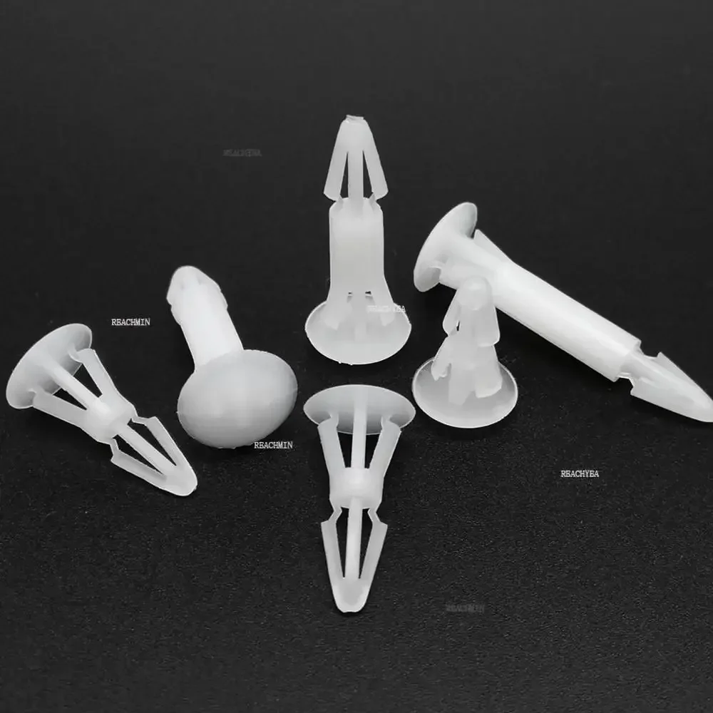 50pc Nylon Plastic Standoff Spacer Rivet Push In Lock Clip Fixed ...
