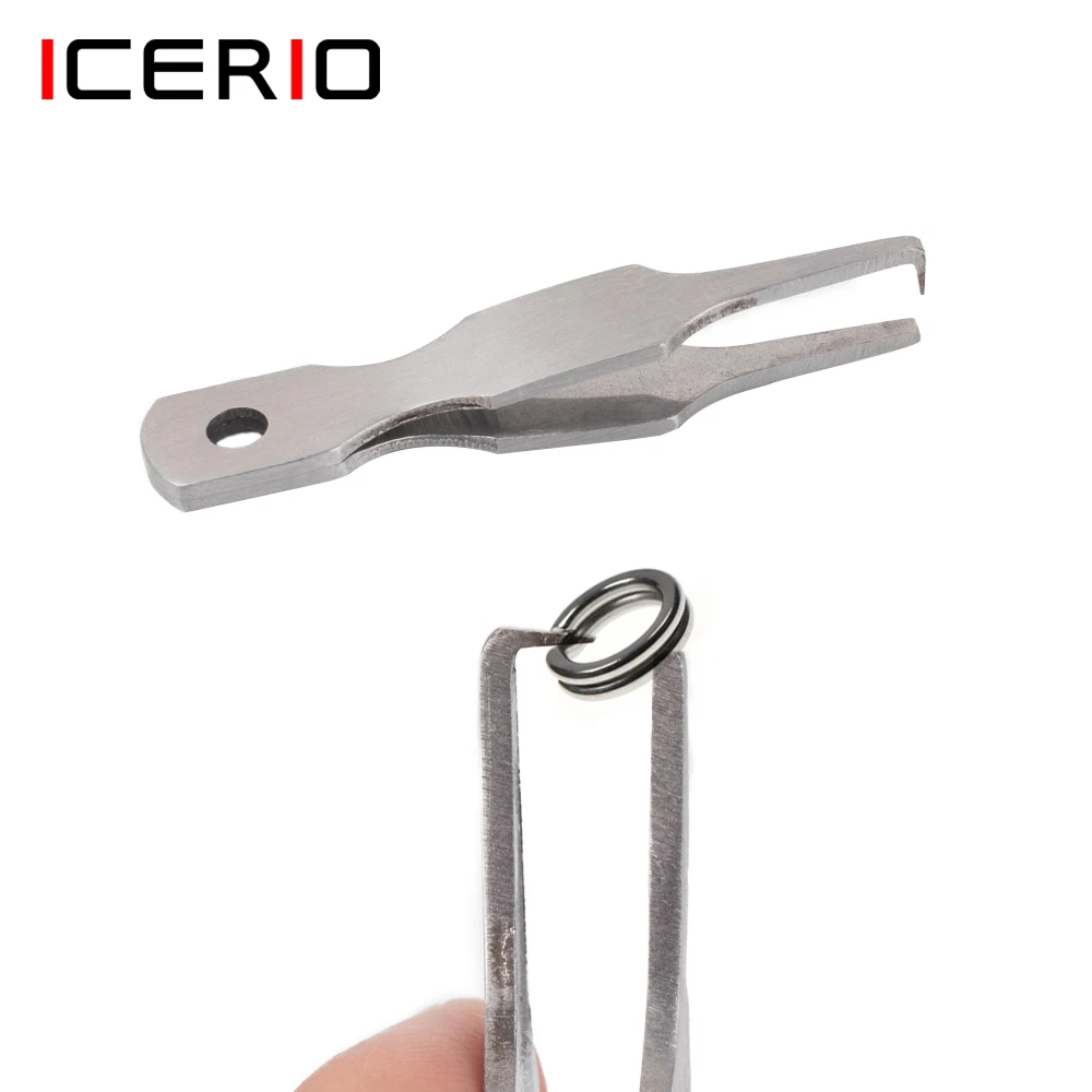 ICERIO 6cm/8.5g Fishing Quick Split Rings Pliers Mini Size Stainless Steel Double Loop Ring ...