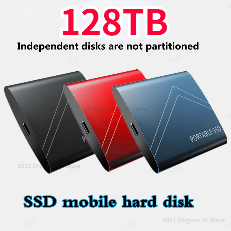 New 128TB 30TB 16TB 8TB External SSD 1TB 500GB Mobile Solid State Hard ...