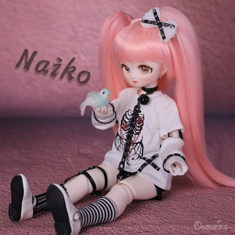 Naiko 1/4 BJD Doll Anime Shuga Fairy Red And Green Wig And Black And ...