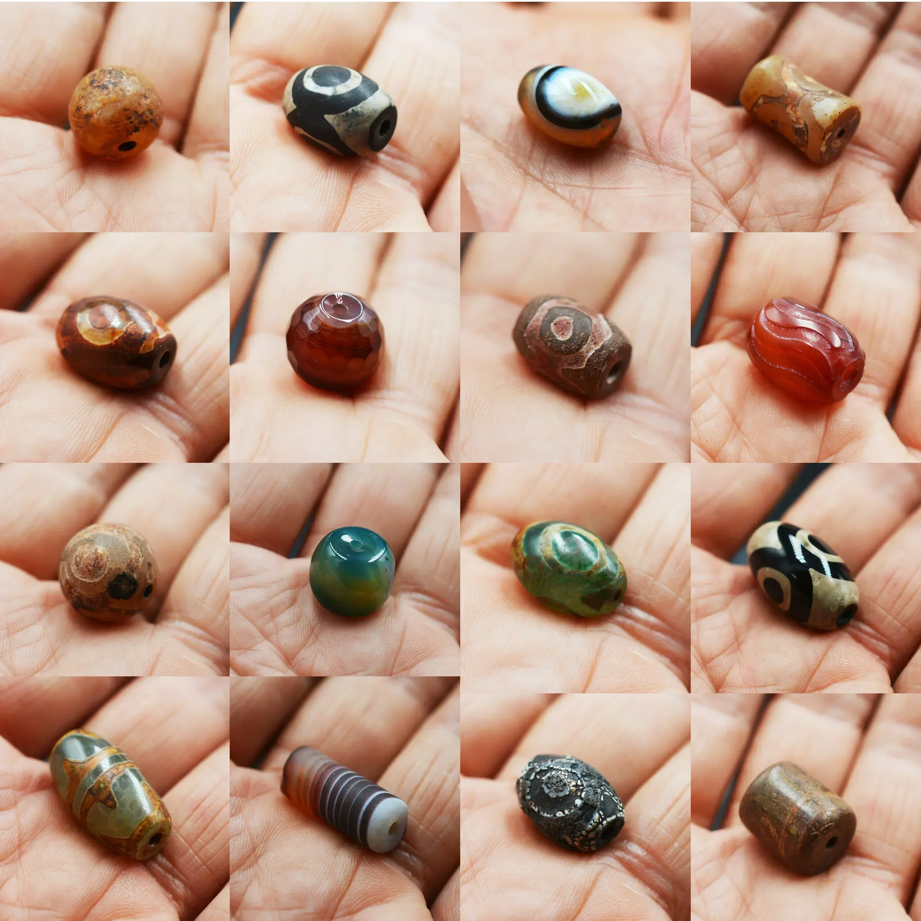 FLTMRH-Natural-Black-Magic-Stone-Special-Patterns-Dzi-Beads-agates ...