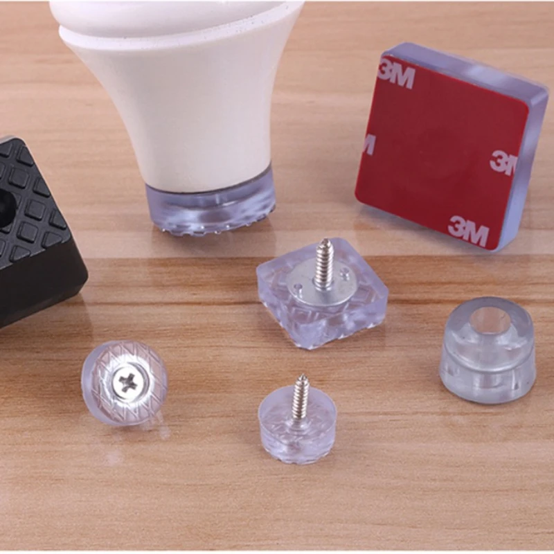 8pcs-Silicone-Rubber-Transparent-Black-Furniture-Anti-slip-Mat-Pad ...