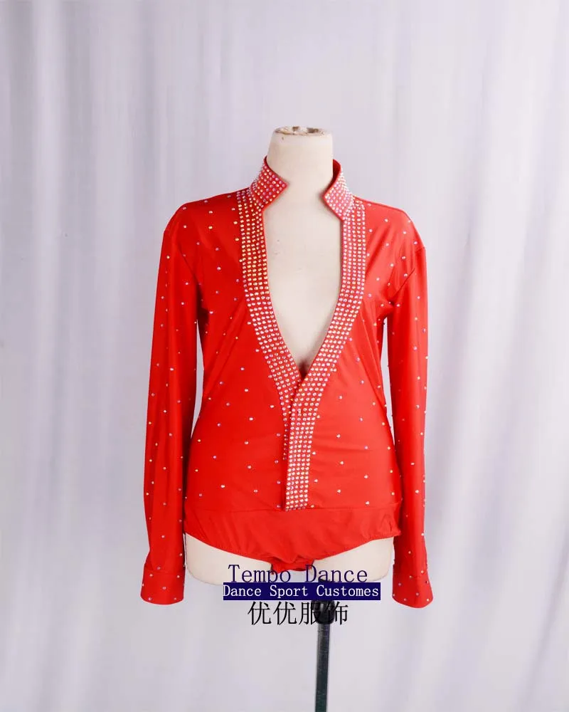 Customize-red-Latin-shirts-Latin-Dance-Dress-Clothing-Salsa-Leather ...