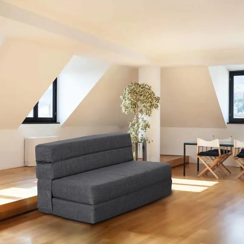 Sponge-Futon-Sleeper-Folding-Guest-Bed-and-Folding-Sofa-with-Pillows ...