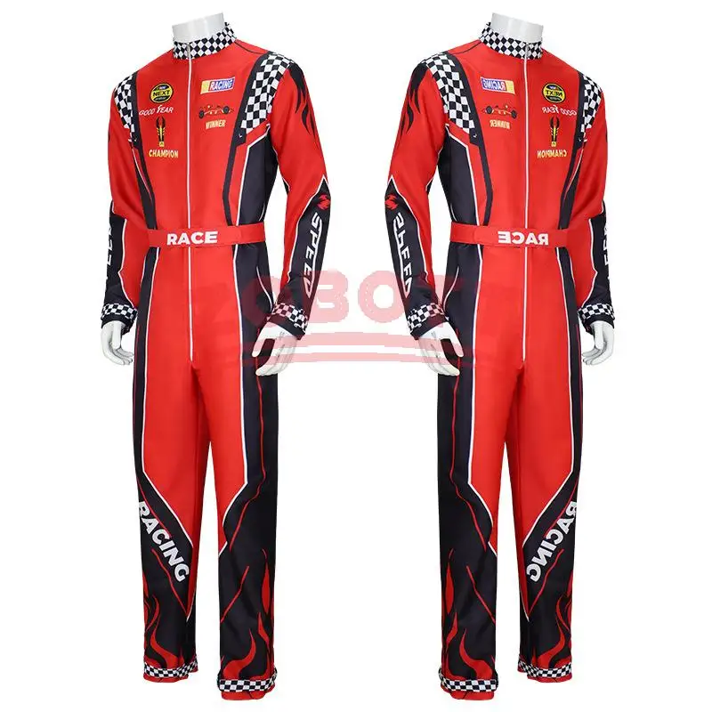 Adult Racer Cosplay Costume Red Classic One-Piece Training Racing ...