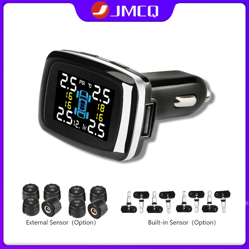 JMCQ-Car-TPMS-Tire-Pressure-Alarm-Monitoring-System-Cigarette-lighter-USB-Auto-Security-Tyre ...