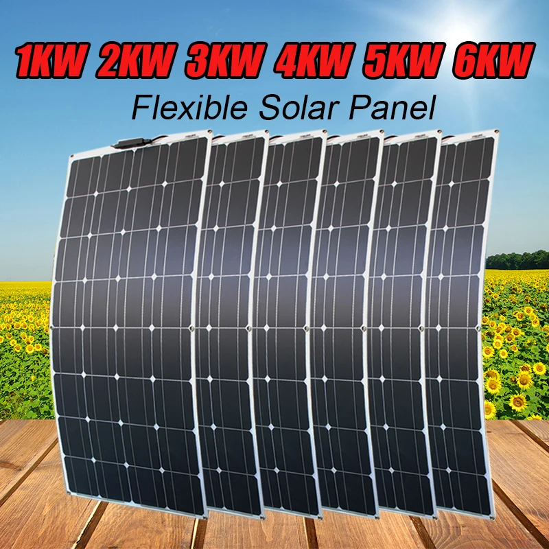 1000W-6000W-Flexible-Monocrystalline-Silicon-Solar-Panel-12V-Flexible ...