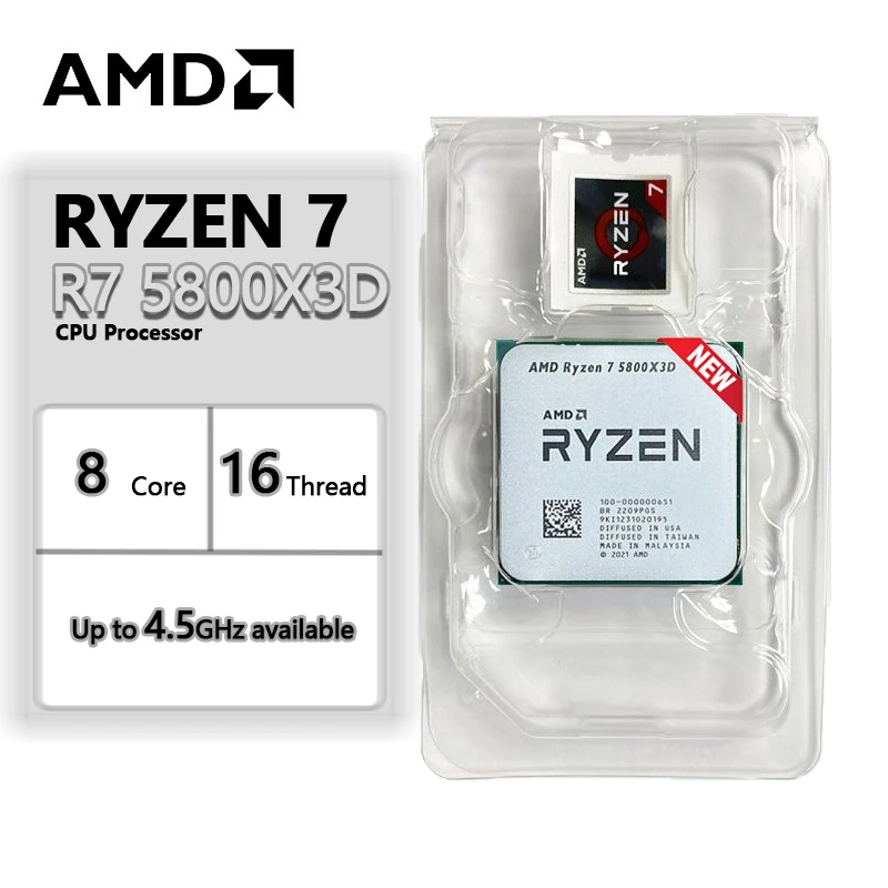 Processador AMD Ryzen 7 5800X3D R7 5800X3D 3.4 GHz 8-Core 16 Thread CPU ...