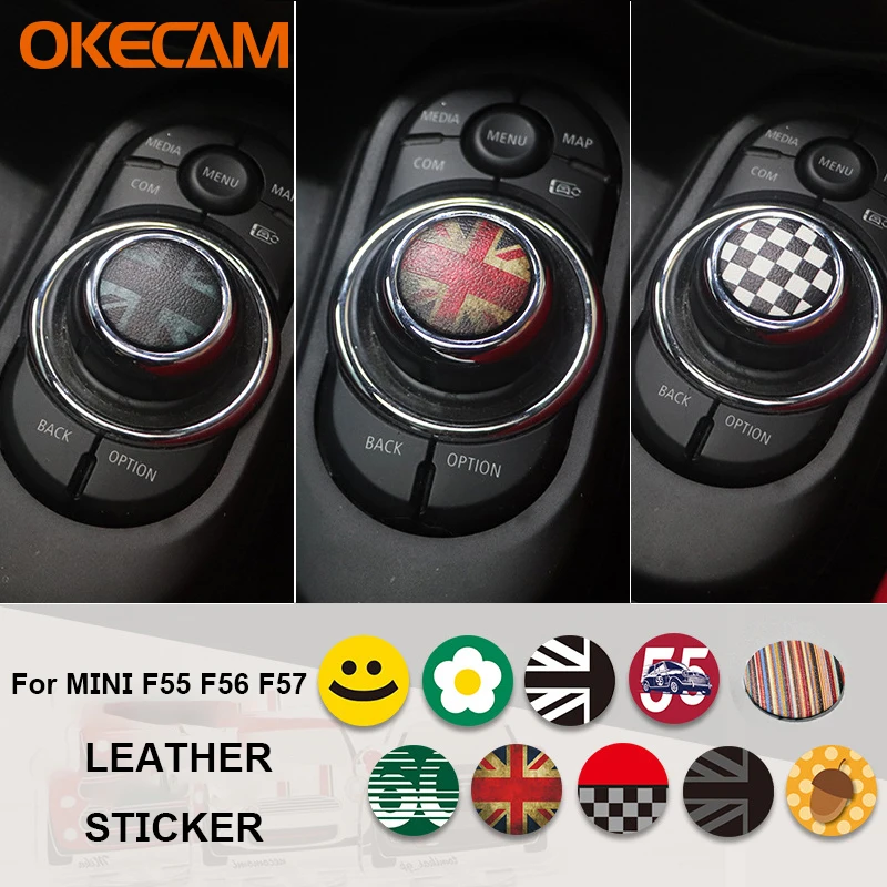 Car Central Control Multimedia Button Cover Trim Knob Sticker For MINI ...