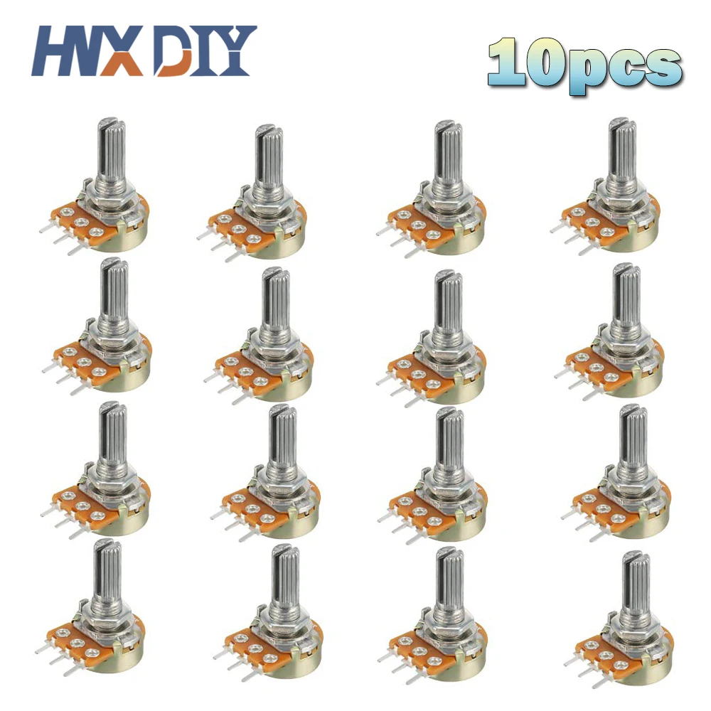 10pcs-WH148-Linear-Potentiometer-15mm-Shaft-With-Nuts-And-Washers-3pin ...