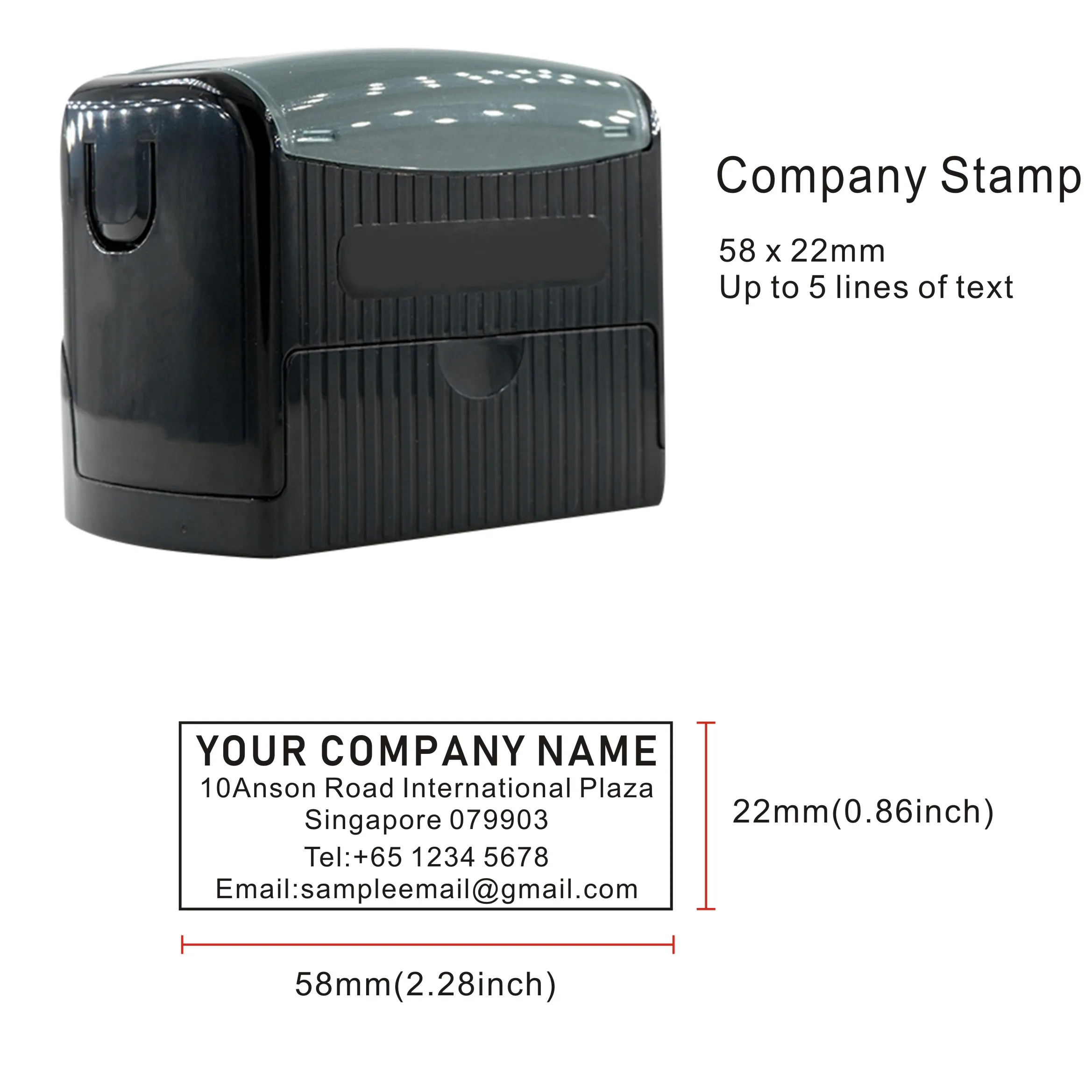 L2258-Company-address-Stamp-Signature-stamp-Custom-Student-s-Name-Stamp ...