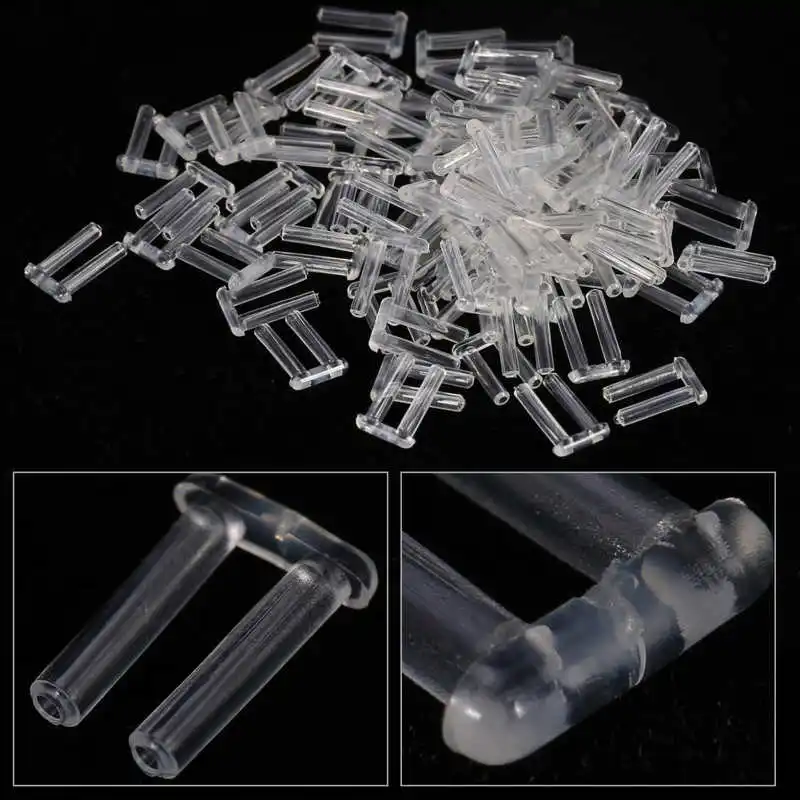 100pcs-Plastic-Sleeves-for-Rimless-Glasses-Accessory-Double-Rubber-Plug ...