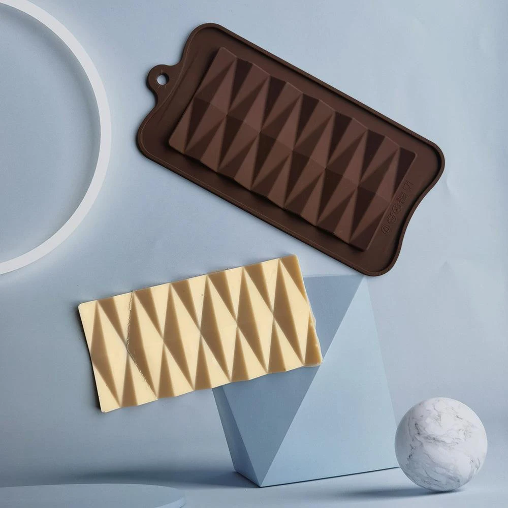 Rhombus Shape Chocolate Bar Mold Candy Silicone Mould Baking Tool ...