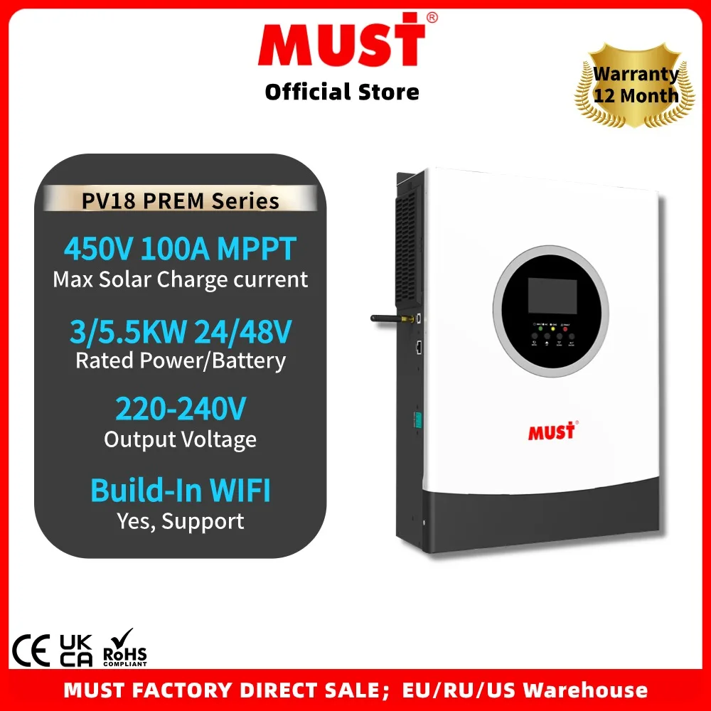 MUST-24V-48V-3-5KW-5-5KW-Solar-Hybrid-Inverter-PV1800-PREM-Series-MPPT ...