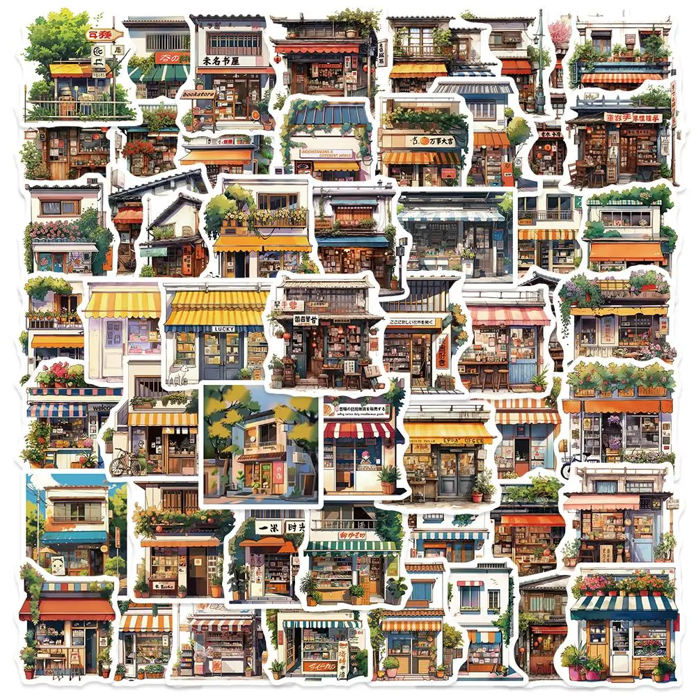 50Pcs-Japanese-Style-Retro-Beautiful-Convenience-Store-Stickers-DIY ...