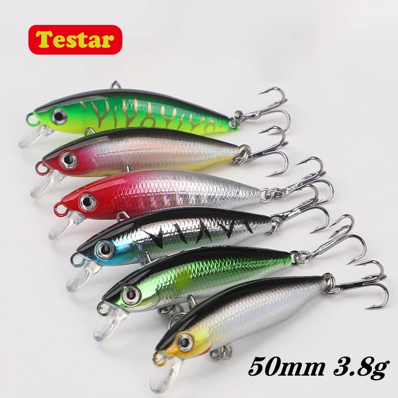 50mm 3.8g Testar Sinking Minnow Bait Wobbles Mini Jerkbait Crank ...