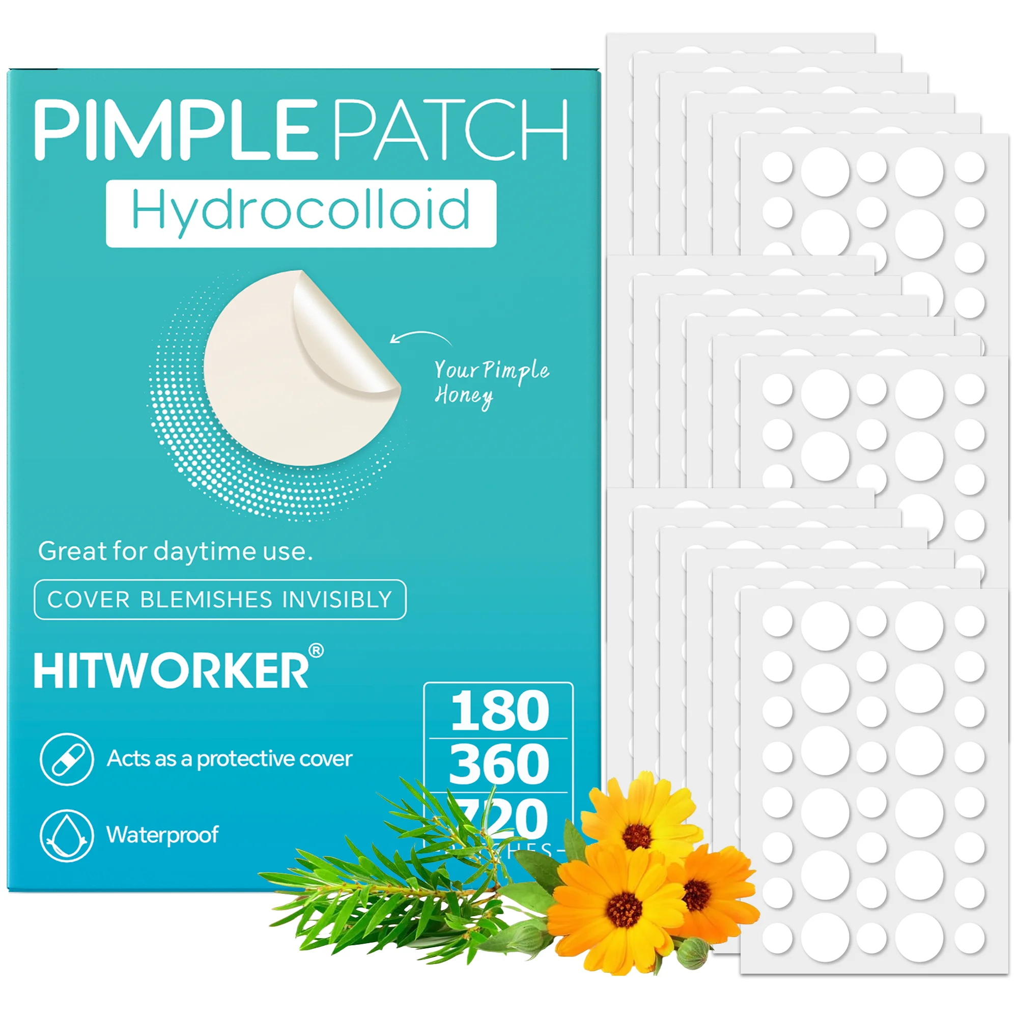 180/360/720 Counting hydrocolloid acne patch, invisible concealer patch ...