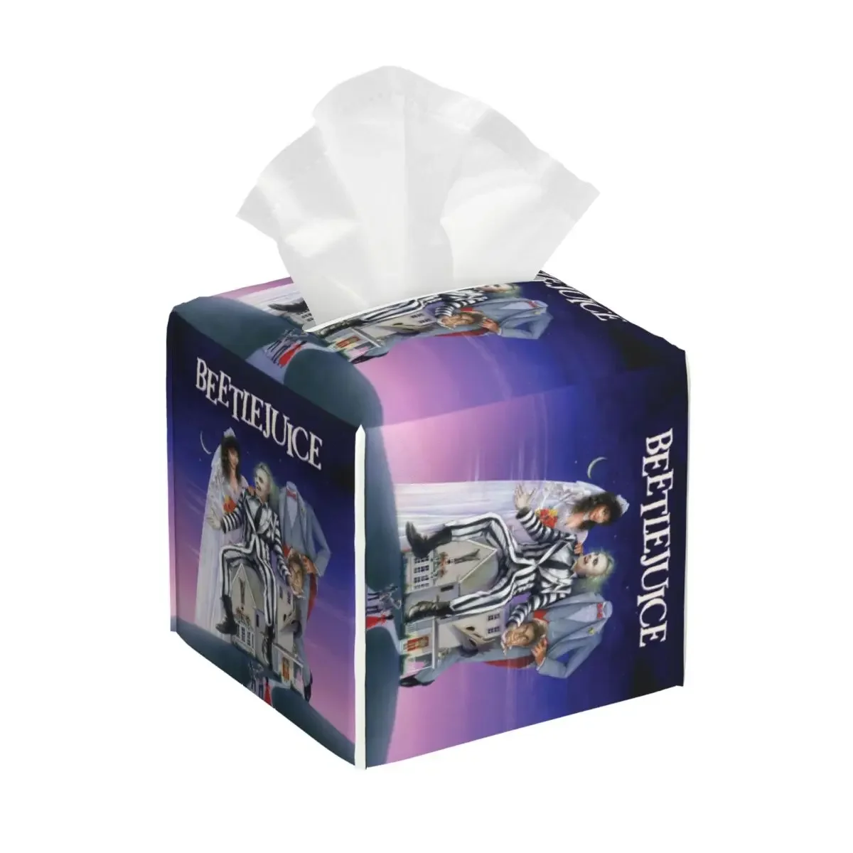 Custom Horror Movie Beetlejuices Tissue Box Cover PU Leather Square Tim ...