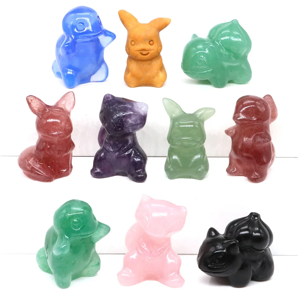 1-2-Natural-Stones-Healing-Crystal-Squirrel-Frog-Seed-Turtle-Statue ...