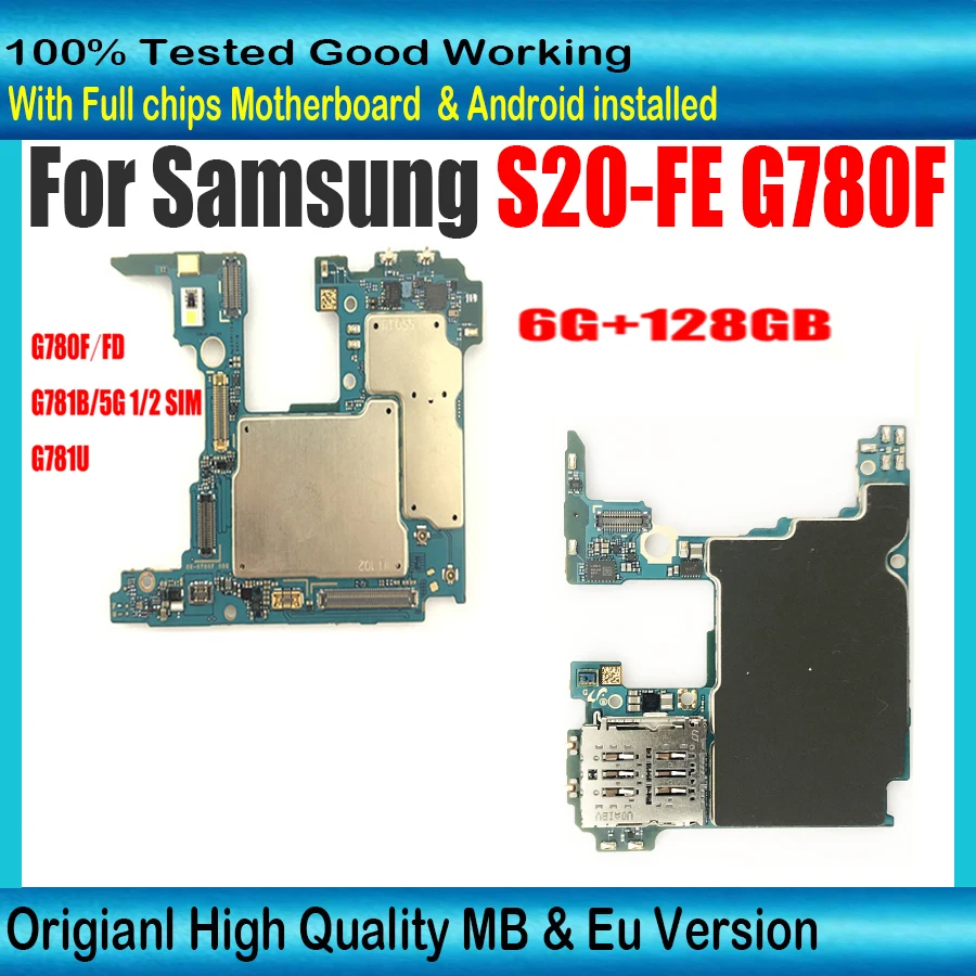Unlocked-Mainboard-For-Samsung-Galaxy-S20-FE-G780F-G780G-G780FD-G781B ...