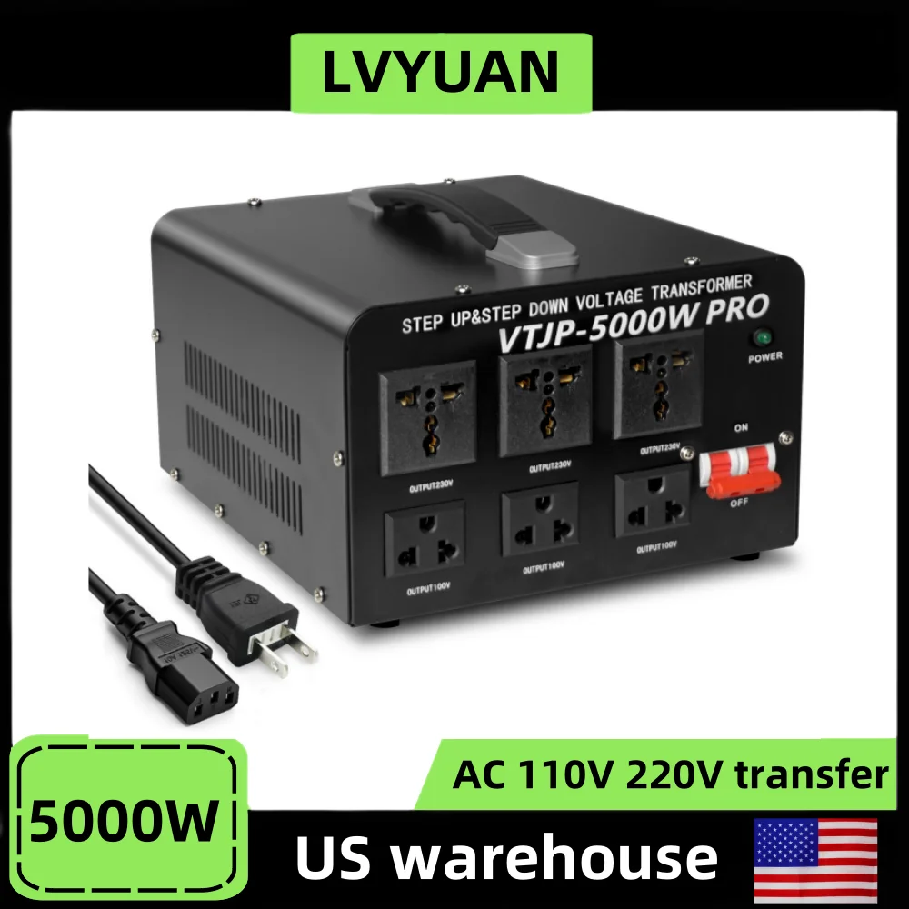 LVYUAN-5000W-Voltage-Transformer-AC110V-AC220V-Transfer-Supply-Voltage-Conversion-US-EU-UK-Plug ...