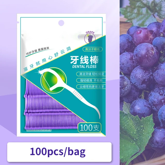 Mini hilo Dental de 100 piezas, hilo de polímero con sabor a menta ...