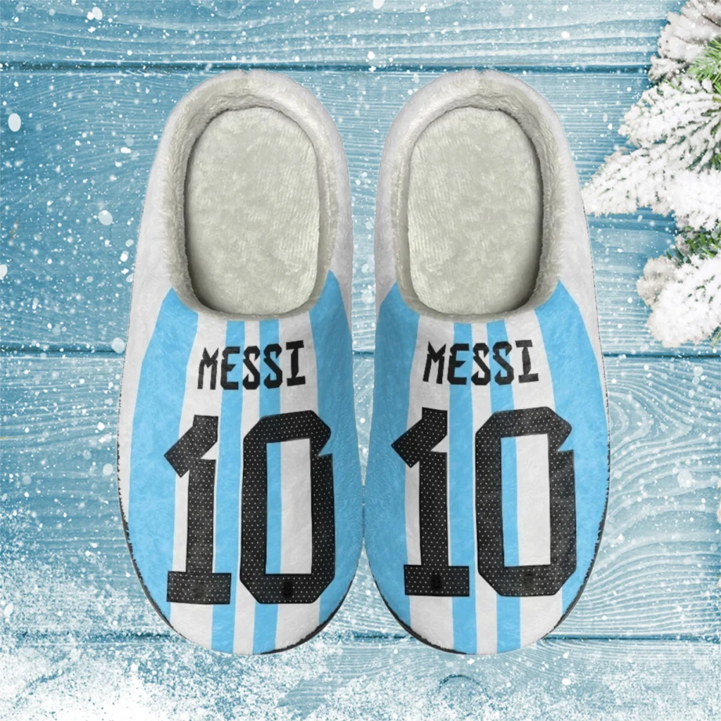 INSTANTARTS-Unisex-Cotton-Slipper-Argentina-Messi-Design-Home-Slides ...
